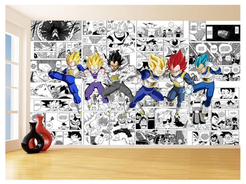 Papel De Parede Dragon Ball Goku Vegeta Anime 3,5M Dbz228 - Você Decora ...