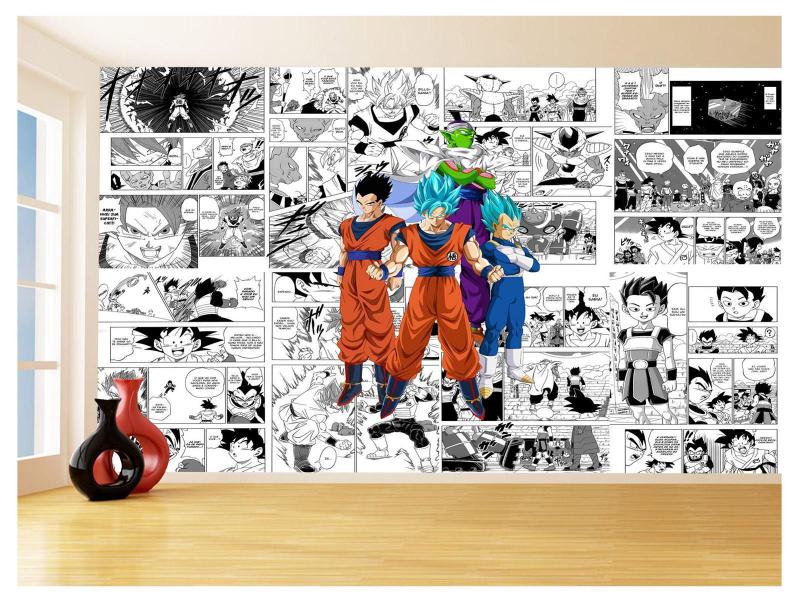Papel De Parede Dragon Ball Goku Vegeta Anime 3,5M Dbz252 - Você Decora ...