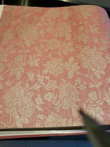 Papel De Parede Floral Vermelho e Dourado Lavável - facinus - Papel de ...