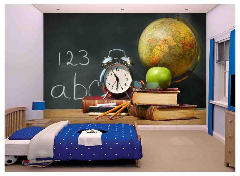 Papel De Parede Infantil Escola Estudos Lousa Azs66 - Você Decora ...