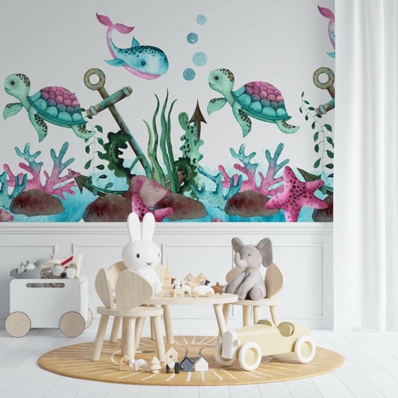 Papel de Parede Infantil Fundo do mar - PP Nº25 - Studio Bizzu - Papel ...