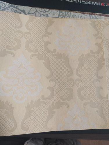 Papel De Parede Lavável Amarelo Com Arabesco Bege - facinus - Papel de ...