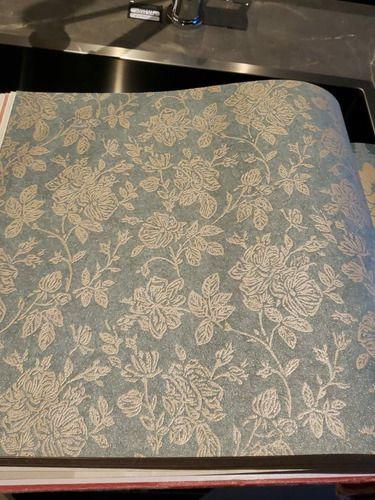 Papel De Parede Lavável Verde Floral Dourado - facinus - Papel de ...