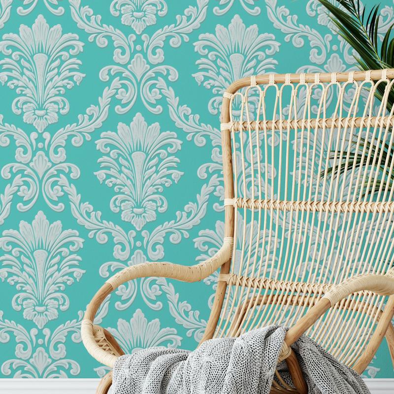 Papel De Parede Vinílico Provençal Verde Elegante Sala 3m - DELIQUADROS ...