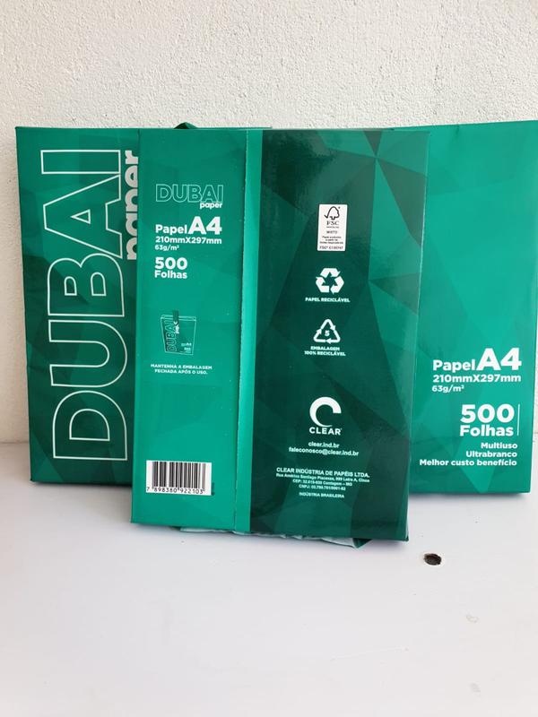 Papel dubai multiuso ultra branco melhor custo a4 210x297mm 63g/m2 - Papéis - Magazine Luiza