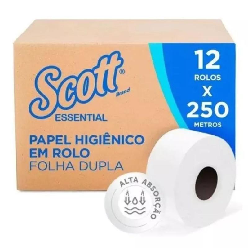Papel Higiênico Rolão 250m - Folha Dupla Scott - Scott Essential - Papel Higiênico - Magazine Luiza