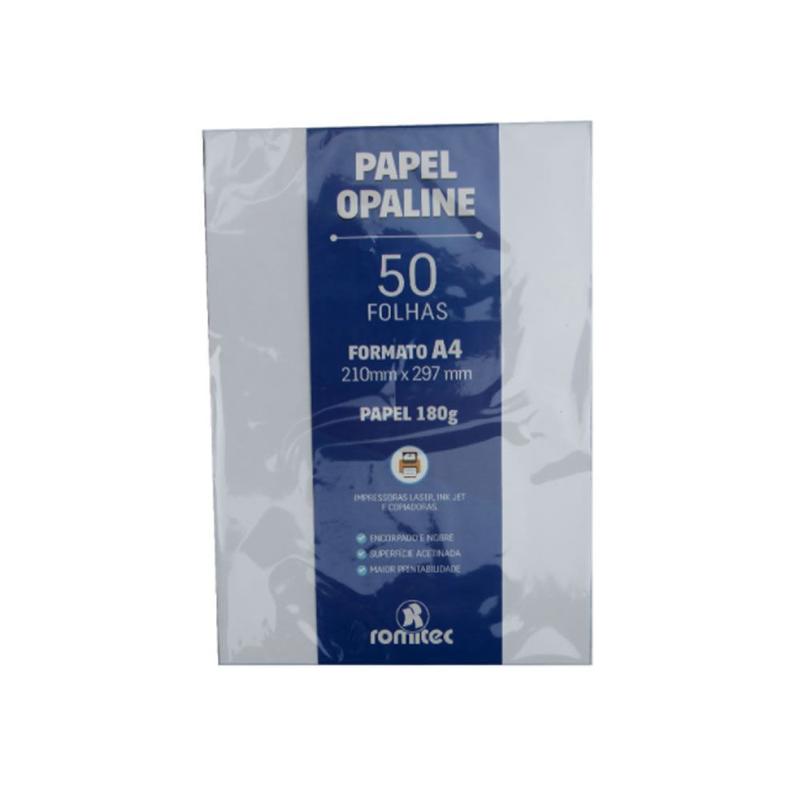 Papel Opaline Acetinado A4 210x297mm 180g Romitec 50fls - Papéis ...