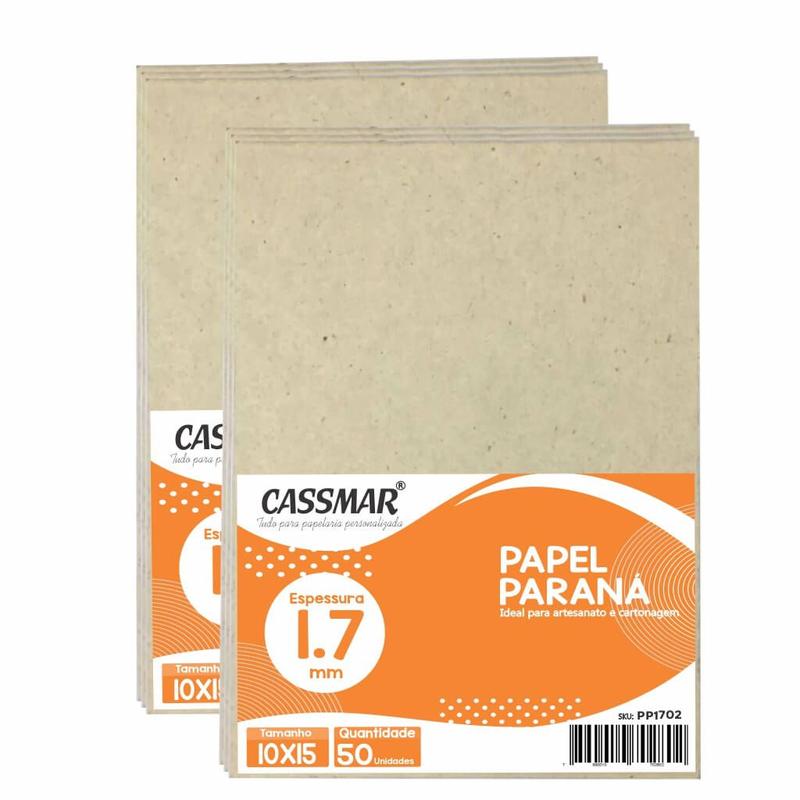 Papel Paraná para Cartonagem 1,7mm 10x15cm 50un - Cassmar - Papéis ...