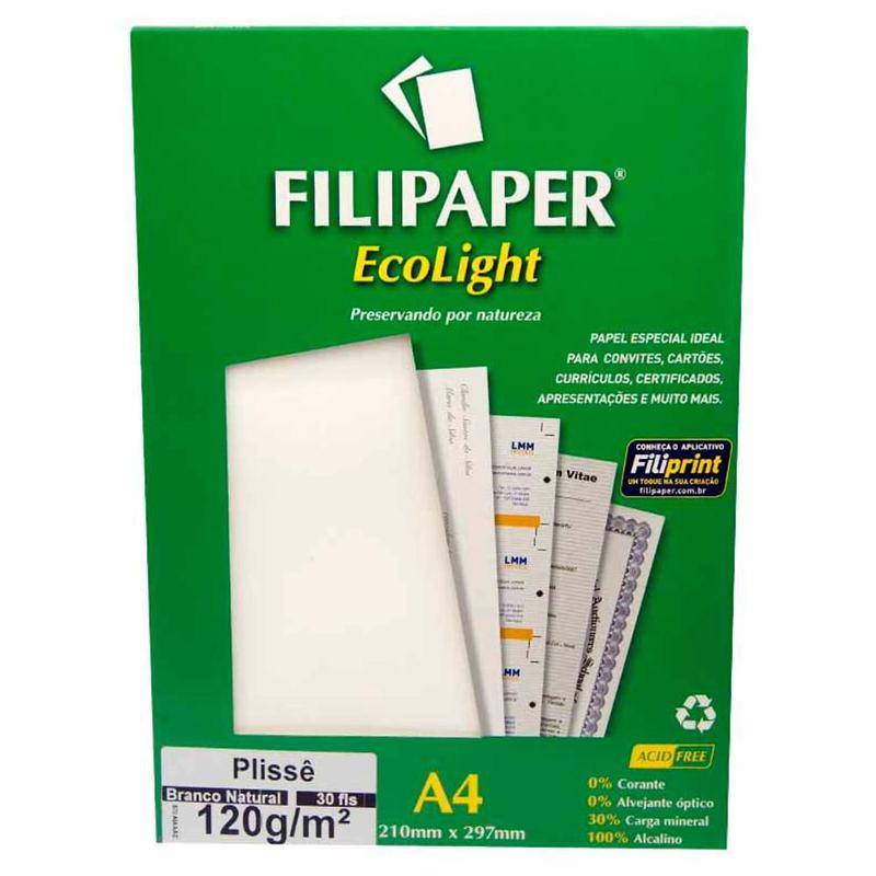 Papel plisse a4 branco natural 120gm2 2081 / 30fl / filipaper - Papéis ...