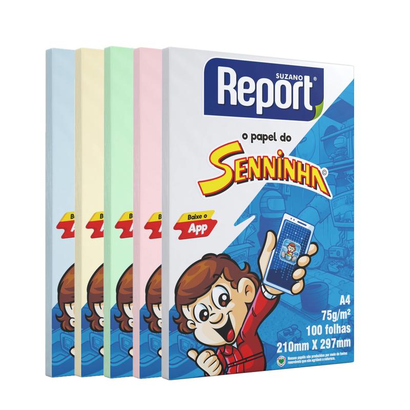 Papel Sulfite A4 Colorido Chamequinho Senninha E Branco Kit Report ...