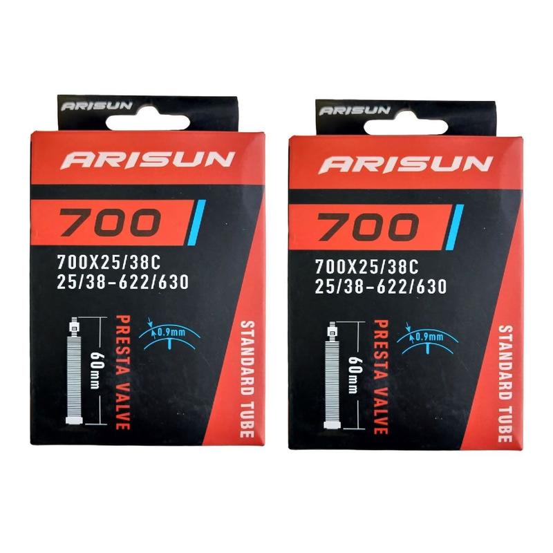 Par câmara de ar 700 x 25/38 bike Arisun bico fino 60 mm - Câmara de Ar de Bicicleta - Magazine ...