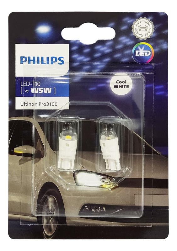 Par de lâmpadas philips ultinon t10 led w5w pro3100 6.500k - Lâmpada ...
