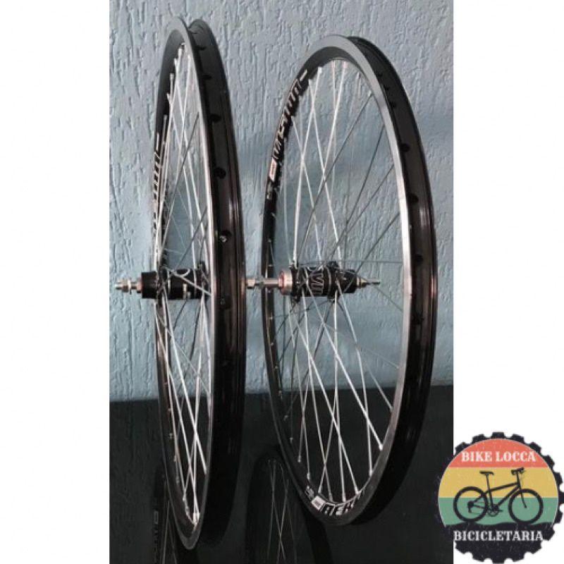 PAR DE RODAS ARO 26x1.1/2 POTI / BARRA FORTE C/ CUBO ROLAMENTOS (CORES ...