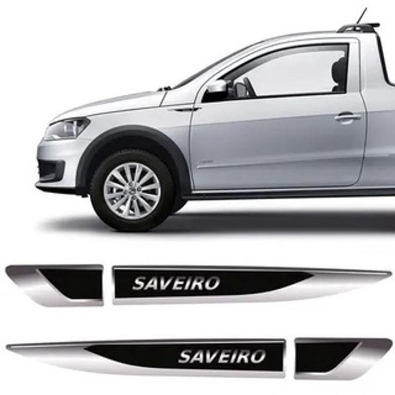Par Emblema Lateral Resinado Aplique Adesivo Paralama Porta VW Saveiro ...