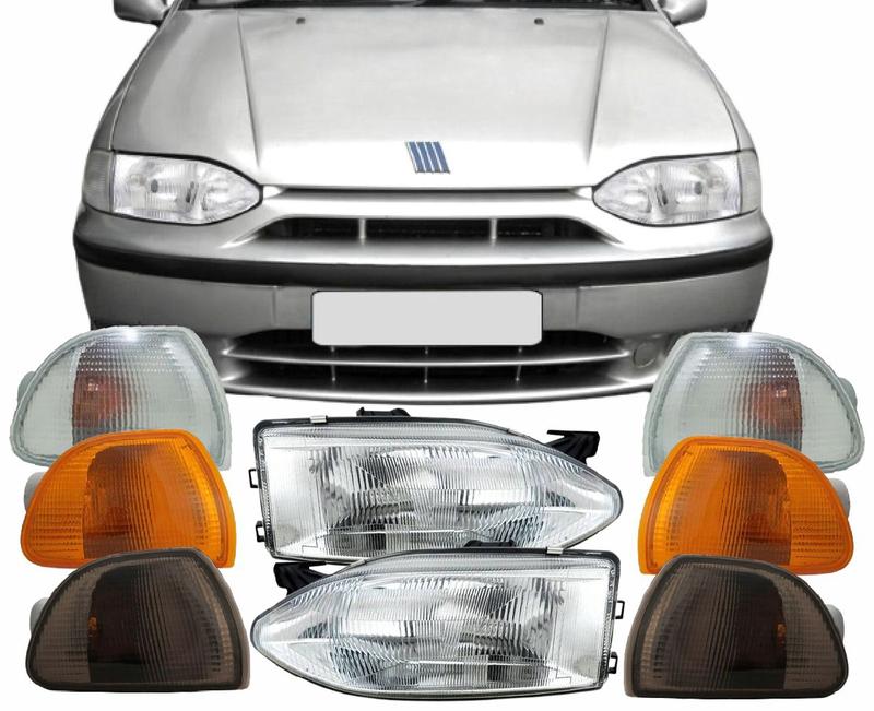 Par Farol Palio Siena Strada com Pisca 96 97 98 99 Lente Vidro 2 e 4 ...