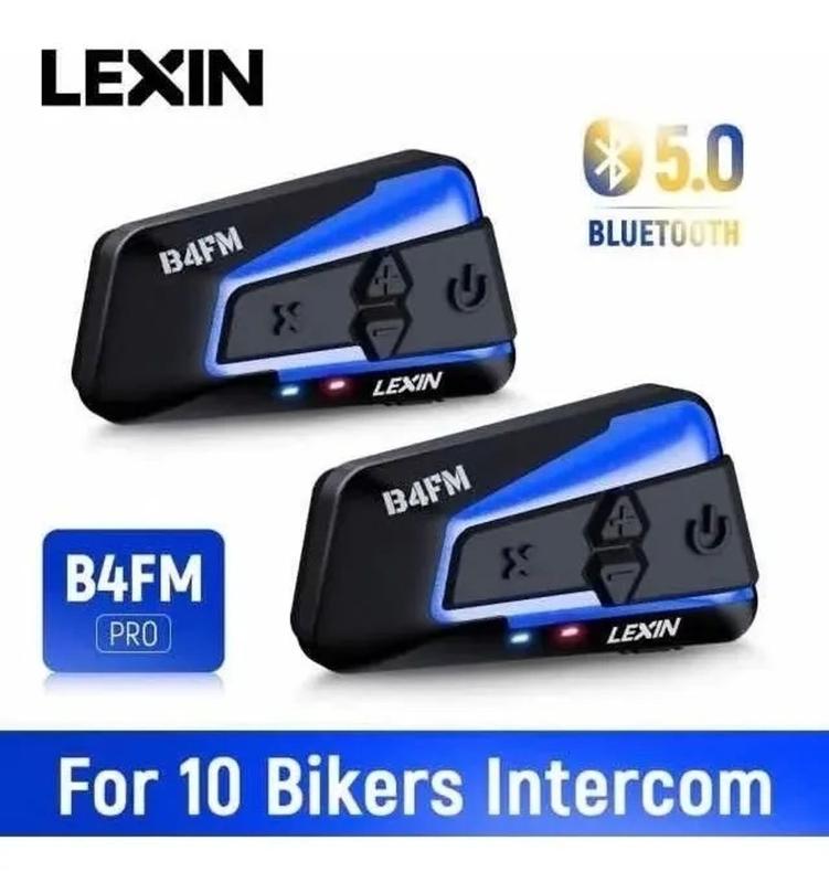 Par Intercomunicador Capacete Moto Lexin B4fm Pro Preto ...