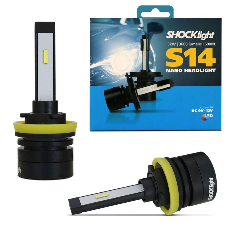 Par Lâmpada Super LED Nano S14 ShockLight hb4 hb3 h1 h3 h4 h7 h8 h11 h9 h16/2 h13 h16 h27 6000K ...