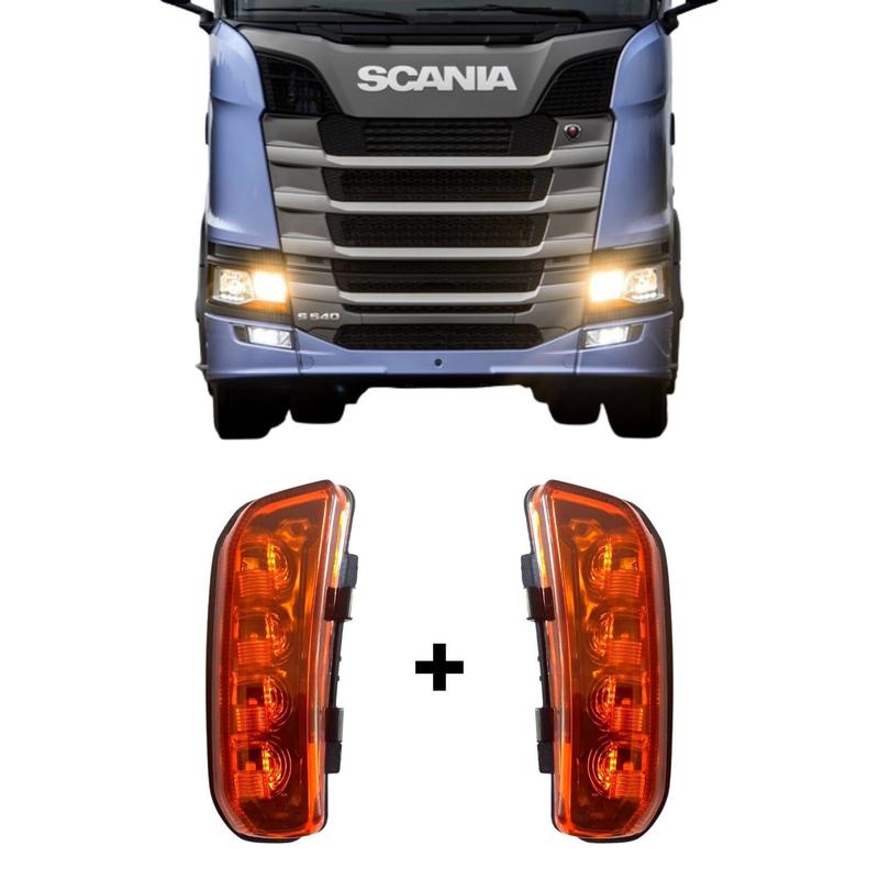 Par Pisca Seta Lanterna Estribo Scania 2019 2020 2021 2022 - LNG - Lanterna do Pisca / Seta ...