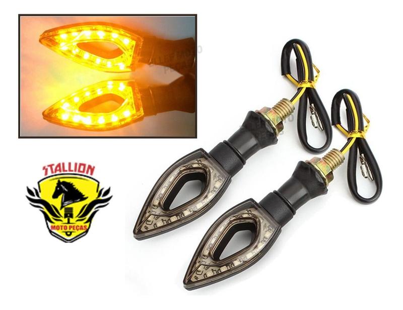 Par Piscas Seta Led Esportivo Flexível Moto Honda Yamaha Suzuki Dafra ...