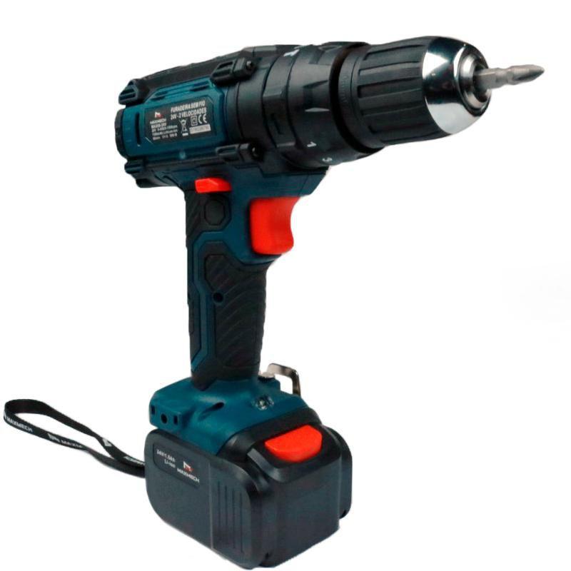 Parafusadeira e Furadeira de Impacto Industrial Sem Fio 24v Bateria de ...