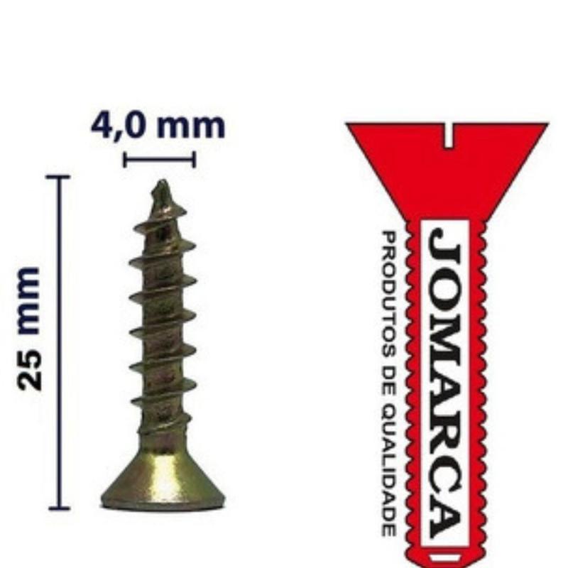 Parafuso cabeça chata jomarca 4.0x25 2 caixa com 500 unidades ...