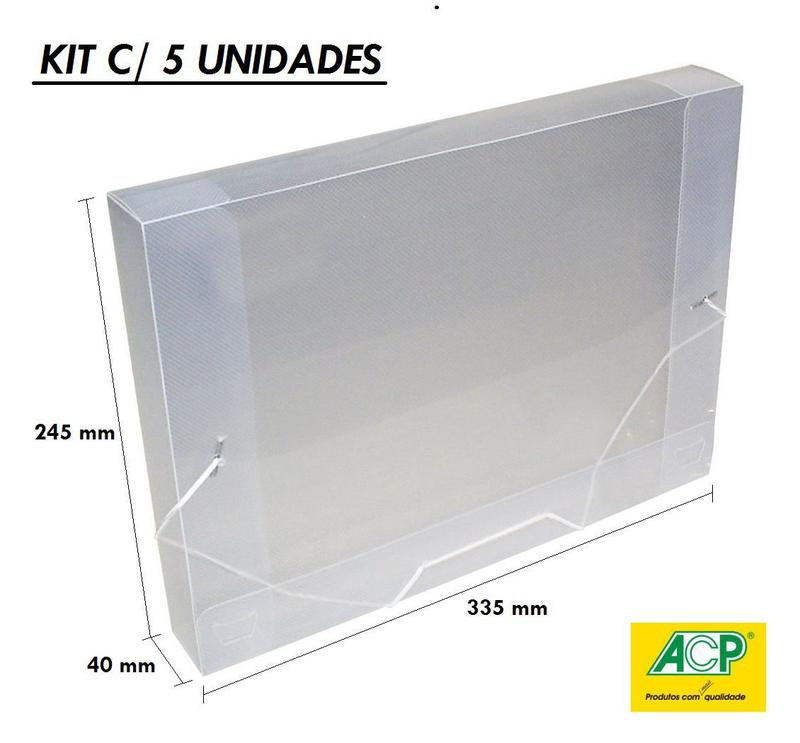 Pasta com Aba Elástico PP Oficio 40mm Cristal ACP - Pasta com Aba ...