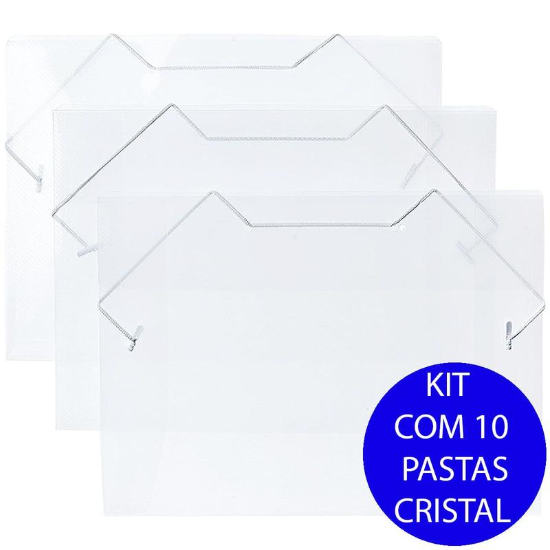 Pasta Com Elástico Ofício Transparente Acp Fina Com 10 Uni - Pastas ...