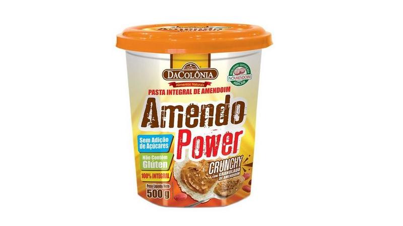 Pasta De Amendoim Integral Crunchy Amendo Power Dacolônia 500g - 1 Un ...