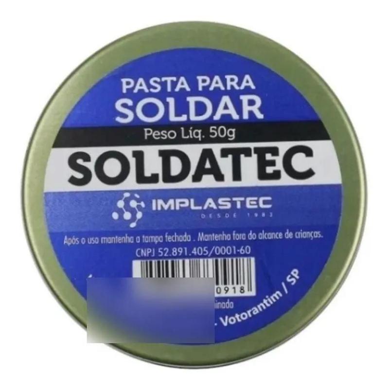 Pasta De Solda Fluxo Pastoso Soldatec 50g Implastec - Pasta de Solda ...