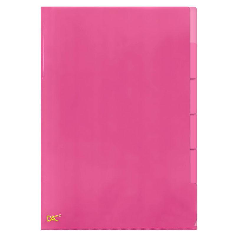 Pasta em L A4 com 5 divisões Rosa 682PP/RS Dac - Pasta L - Magazine Luiza