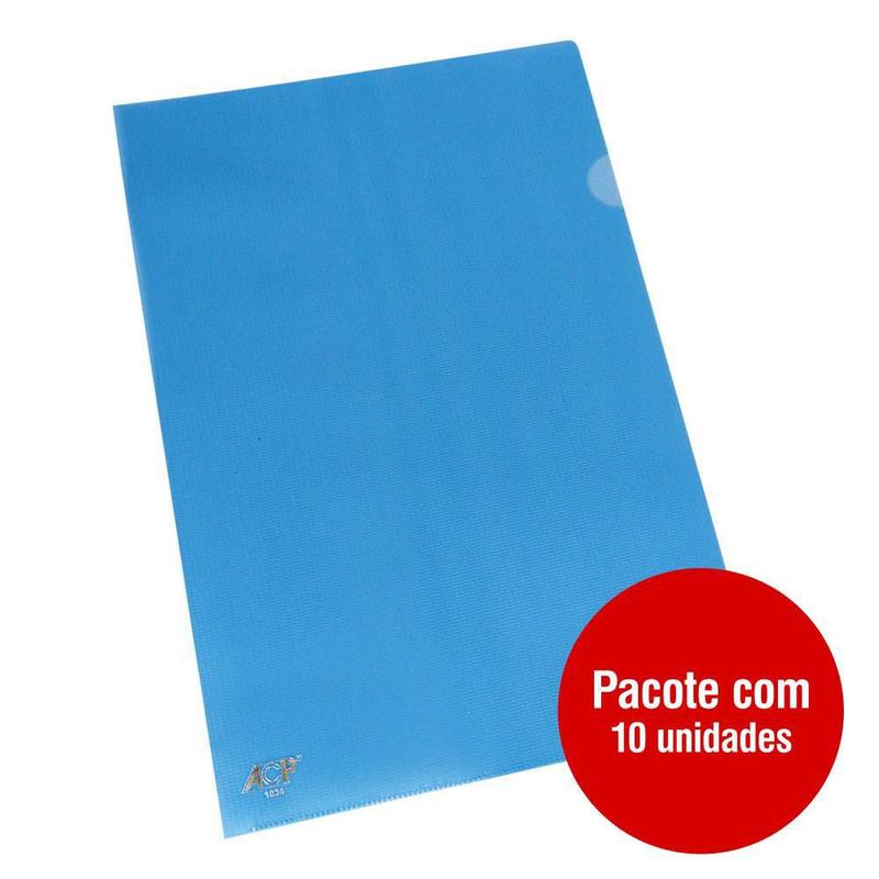 Pasta em L Ofício Azul 230x335mm PT 10 UN ACP - Pasta L - Magazine Luiza