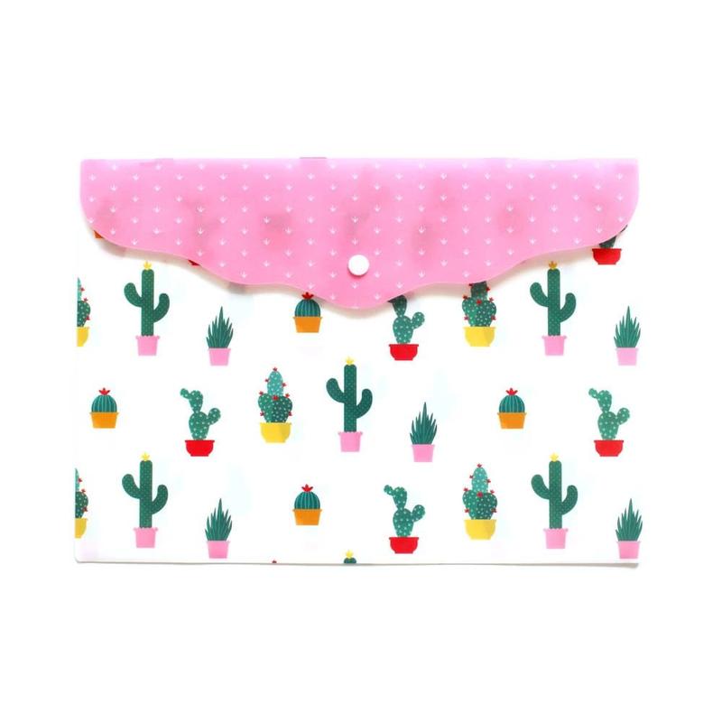 Pasta Envelope Malote A4 Le Decorada Fruits & Cactos com Fecho Botão ...