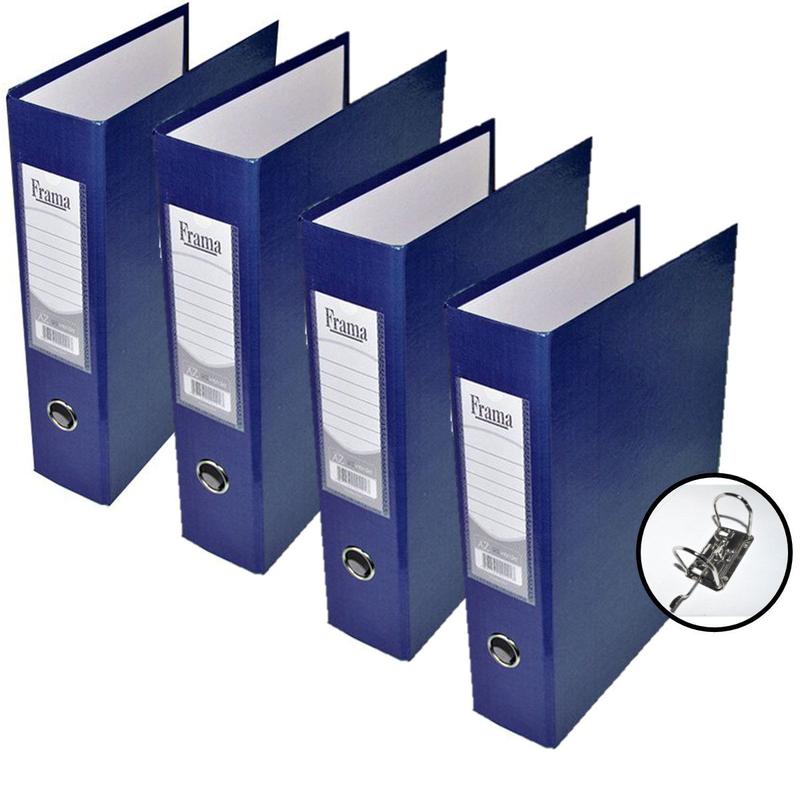 Pasta Fichário AZ Registradora Ofício Largo Cor Azul Kit 4un Ideal para ...