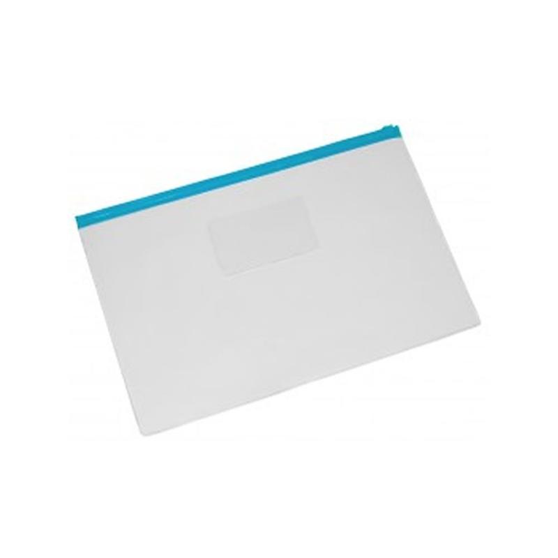 Pasta Zip Transparente com Ziper Azul Grande Plastpark 05un - Pastas ...