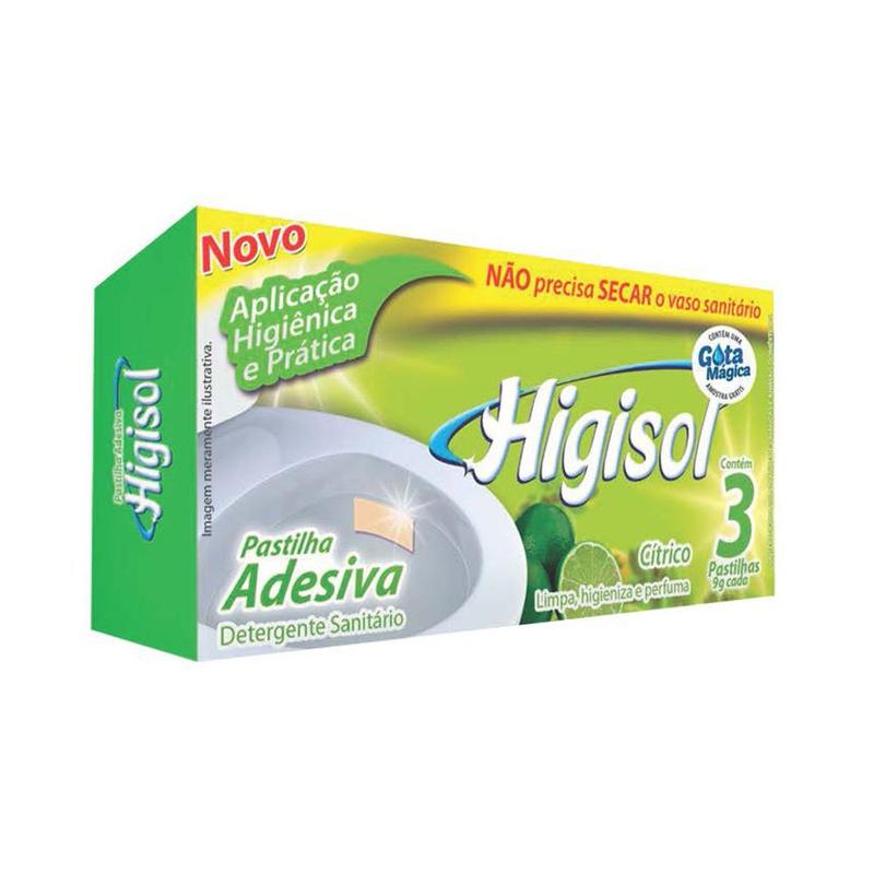Pastilha Adesiva Cítrico Higisol 3 Unid. - Pastilha Sanitária ...