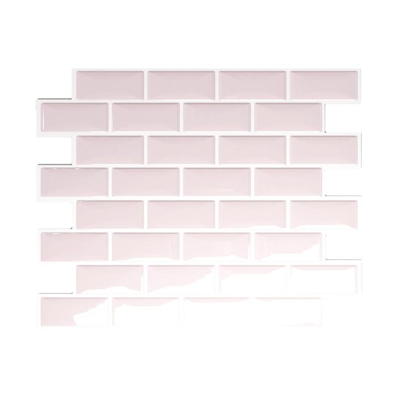 Pastilha Adesiva Resinada Chicle Rosa Ternura Com Rejunte Branco ...