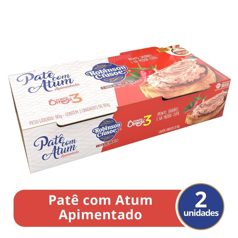 Pate Atum Apimentado Robinson Crusoe Pack C/2 Un 80g - Patê - Magazine ...