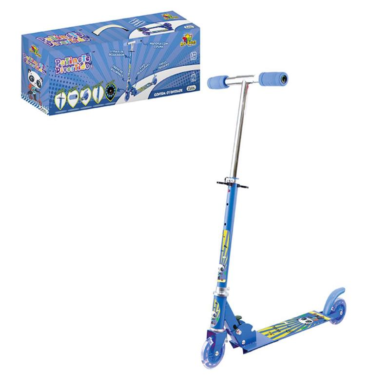 Patinete 2 Rodas Led Menino 45kg Ajustável e Dobrável Panda - Art Brink ...