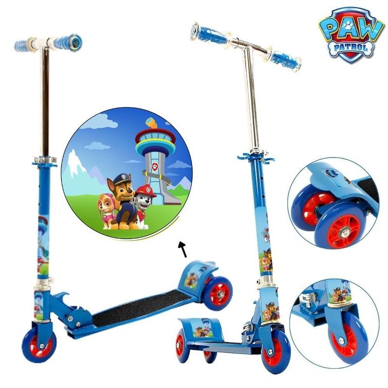 Patinete Dobrável Paw Patrol Azul 3 Rodas Radical Menino - Patinete ...