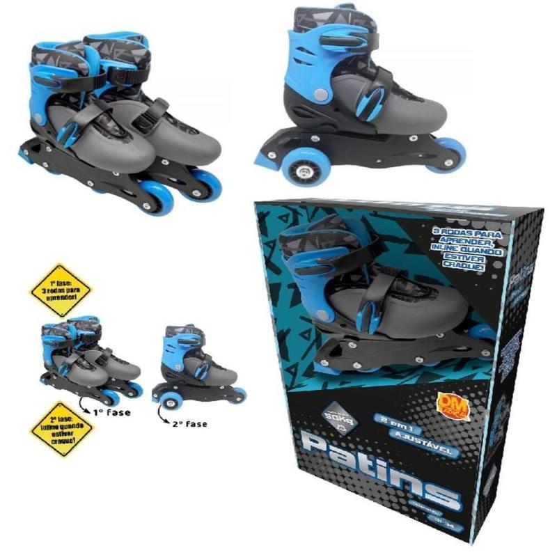 Patins Infantil 2 Em 1 Classico E Inline Roller 3 E 4 Rodas - Gimp ...