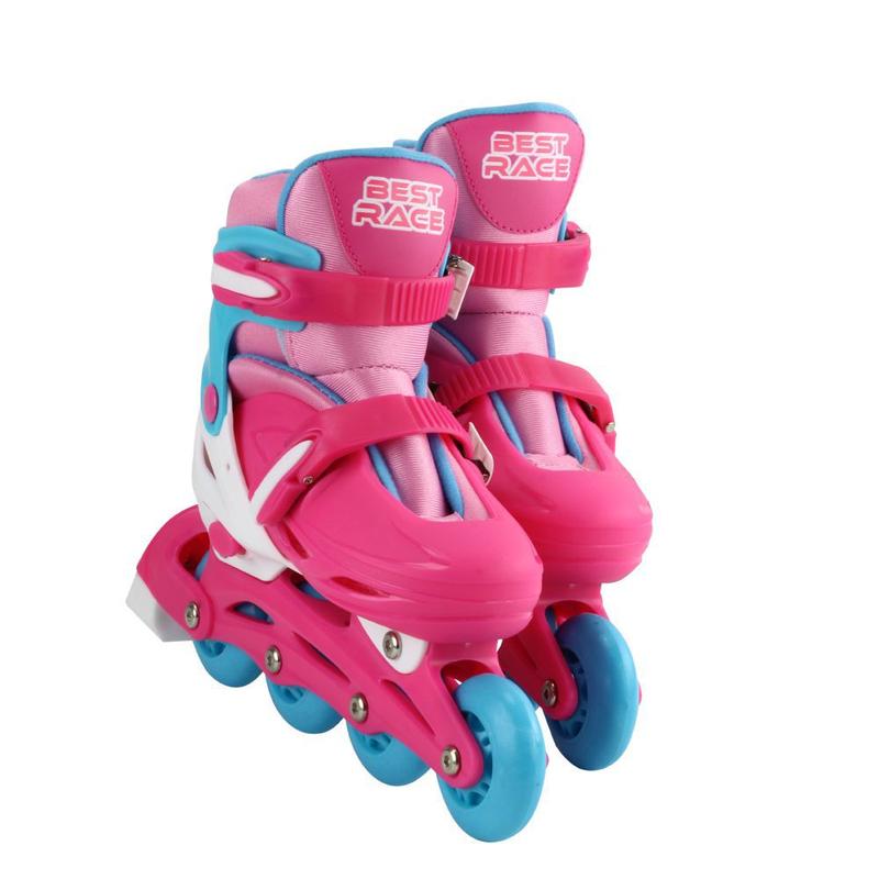 Patins Infantil para Criança com Led 4 Rodas In Line Tri Line Feminino ...