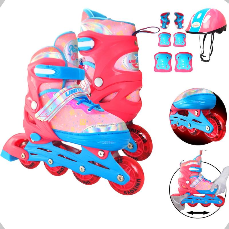 Patins Inline Infantil Com Kit Proteção Completo 34-37 RJ - Unitoys ...