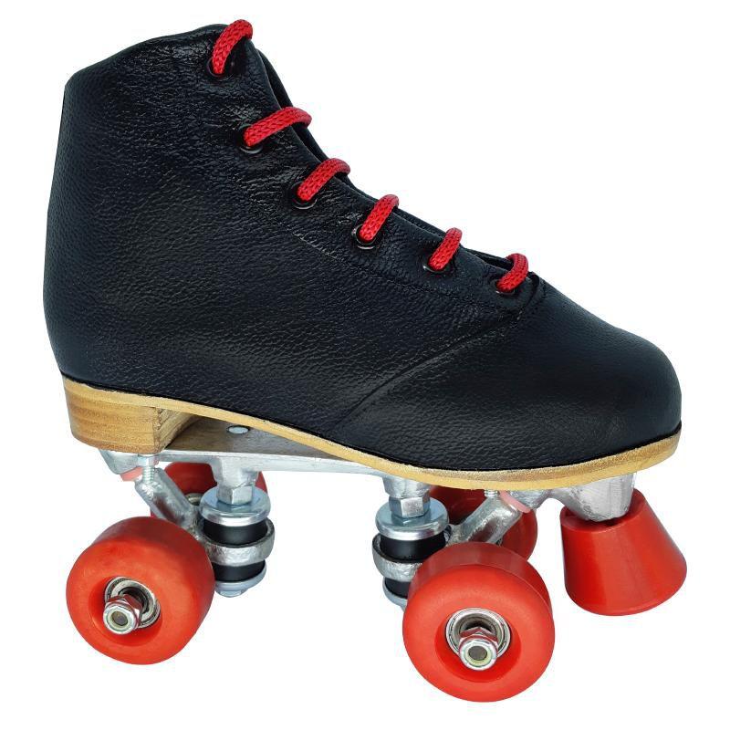 Patins Quad 4 Rodas Infantil Preta e Roda Vermelha - Patins.com.br ...
