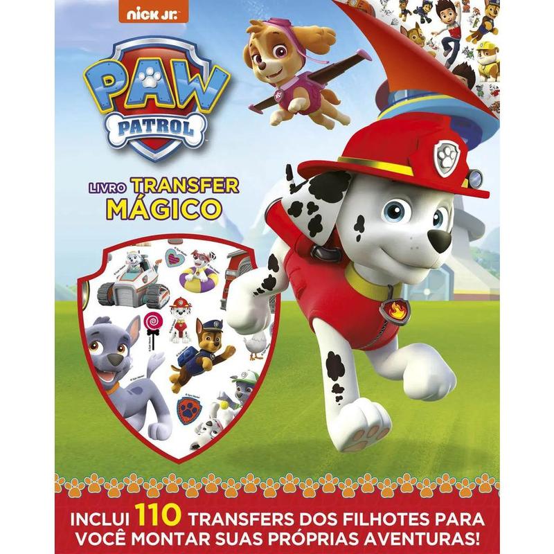 Paw patrol patrulha canina - livro transfer mágico c/ 110 transfers ...