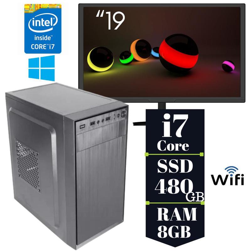 PC Computador Completo i7 Intel Core SSD 480GB 8GB Memoria Ram Monitor ...