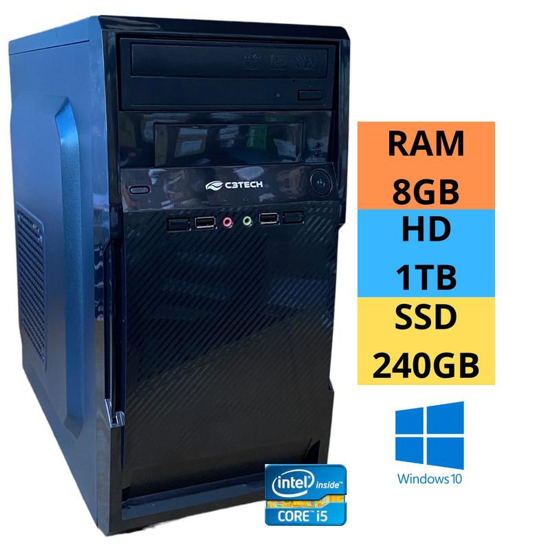 Pc Computador Cpu Core I5 3470 Ssd 240gb + 8gb Memória Ram - C3Tech ...