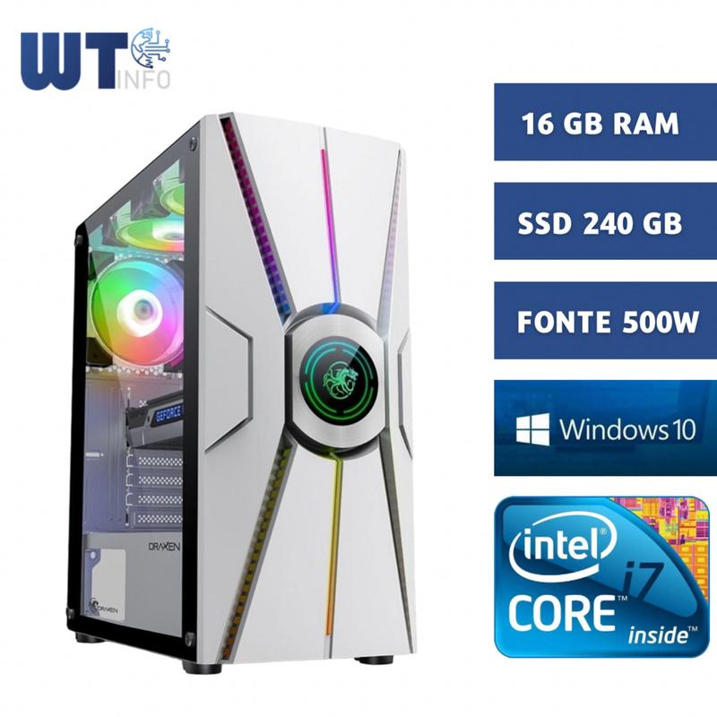 Pc Computador Cpu Intel Core I7 + Ssd 240 Gb + 16 Gb Memória + fonte ...