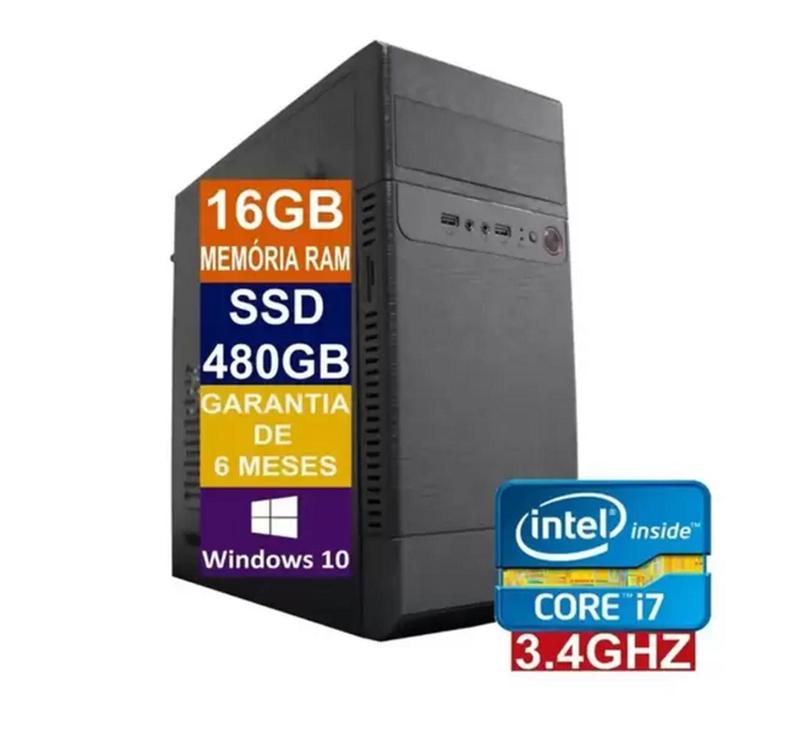 Pc Computador Cpu Intel Core I7 Ssd 480gb / 16gb Memória Ram - Windows ...