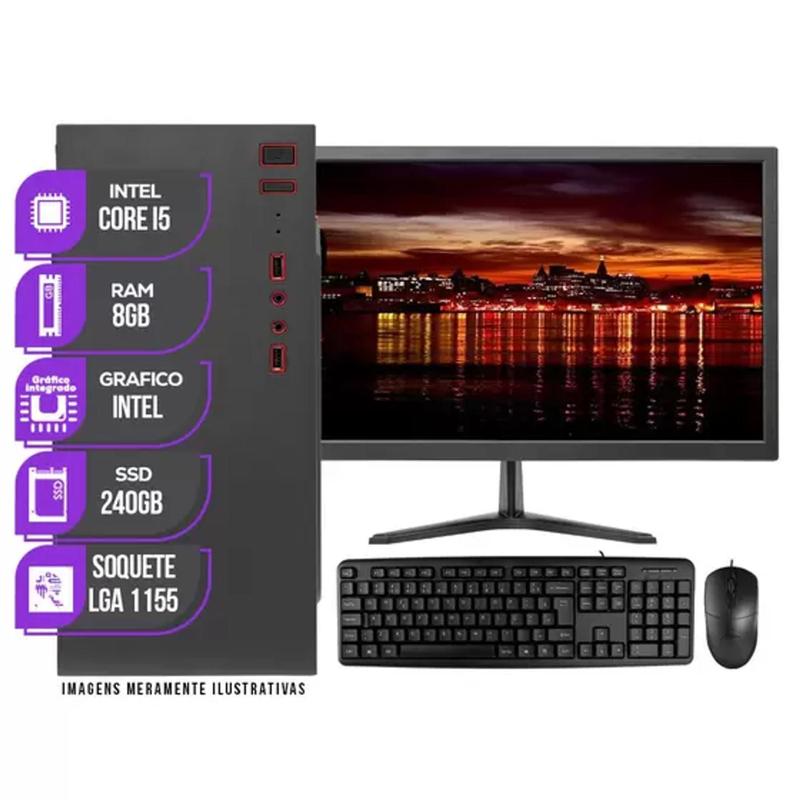 PC CPU Completo , Intel Core I5, 8GB De Memória Ram, SSD 240GB ...
