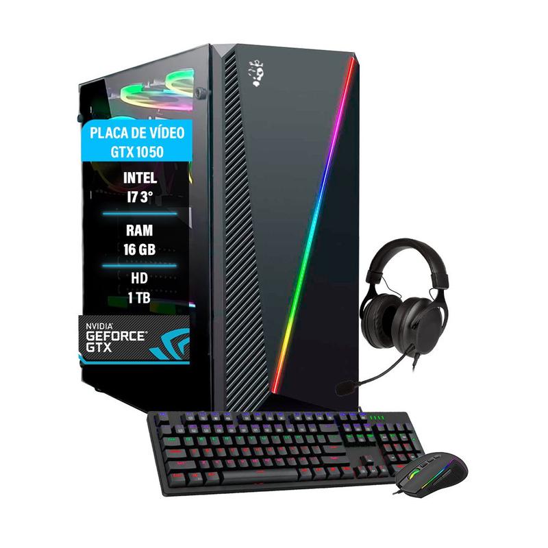 Pc Gamer Bravus Core i7 GTX 1050 16gb Hd 1tb SSD 120gb - Amorim Tech ...